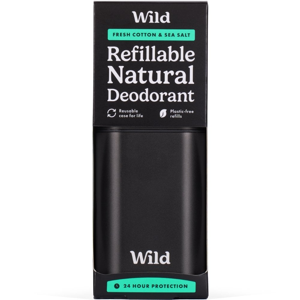 Wild Men's Fresh Cotton and Sea Salt Deodorant with Black Case | SKIN LAB